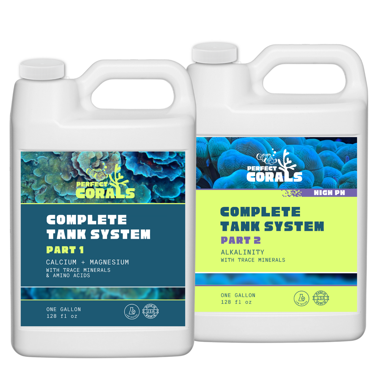 Complete Tank System Set (High pH): 2-Part Calcium and pH Boosting Alk ...
